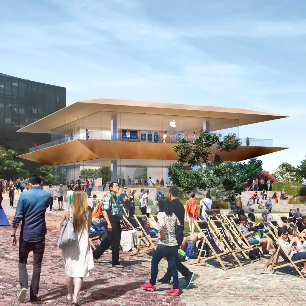 Skûlen oer plannen foar Apple Store yn Melbourne's iepenbier eigendom Federation Square