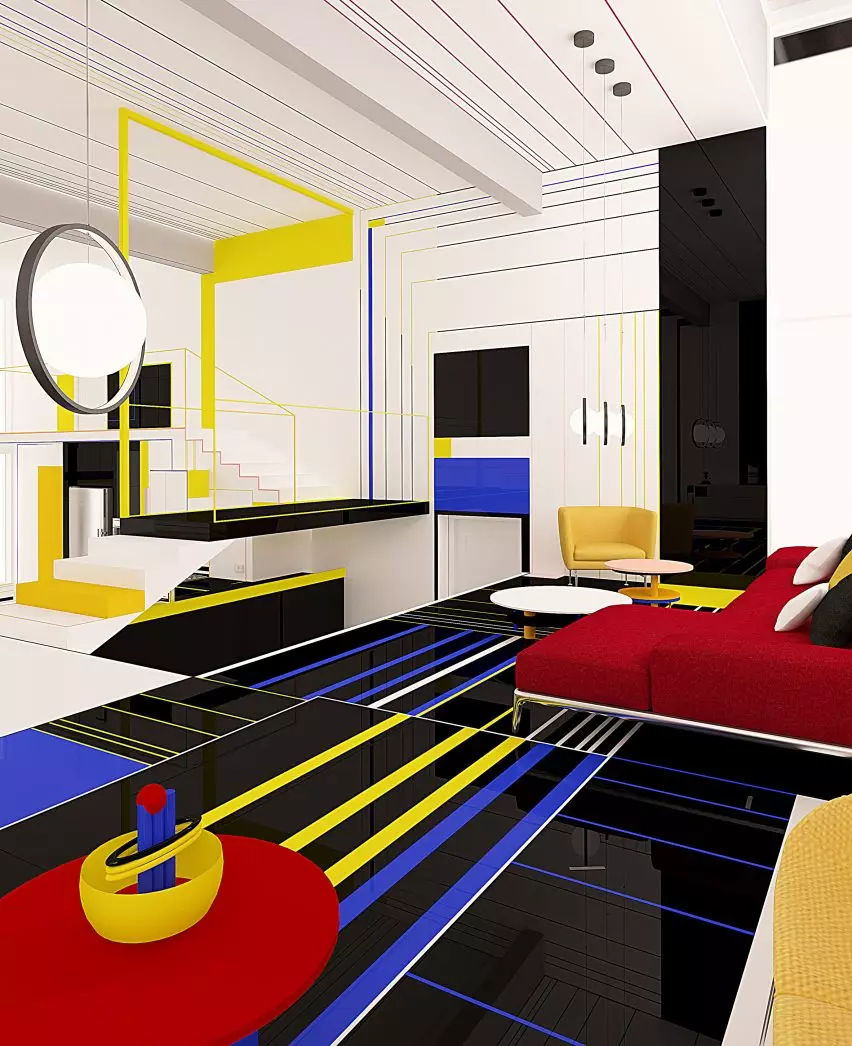 Nri ụtụtụ na ụlọ Mondrian nke Brani Desi