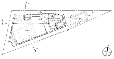 Namas Horinouchi mieste, sukurtas Mizuishi architekto ateljė