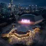 ABBA arena autorstwa Stufisha w Parku Olimpijskim Królowej Elżbiety