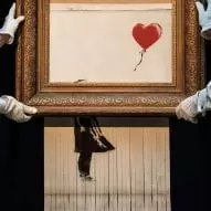 Banksy authentifiziert Arbeiten, die sich im Auktionssaal selbst zerstört haben