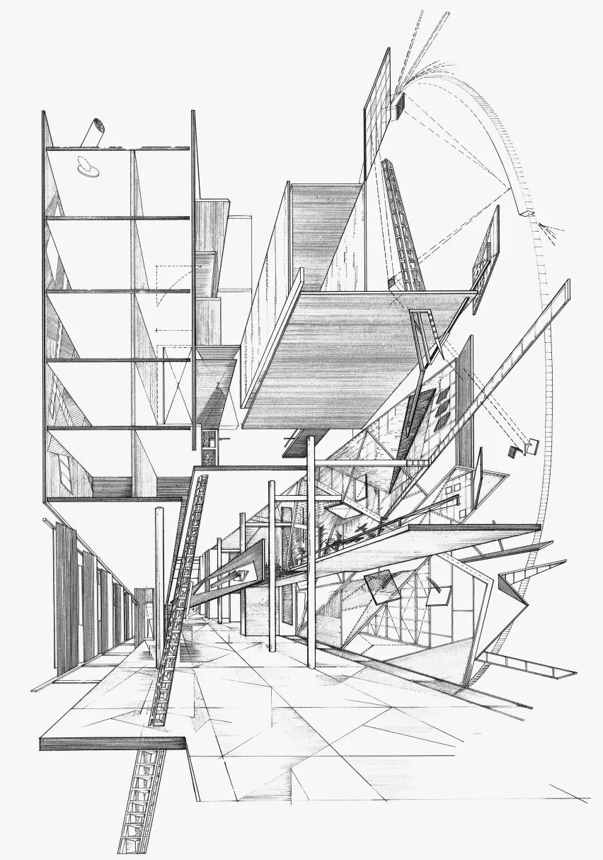 City Edge axonometric ដោយ Daniel Libeskind