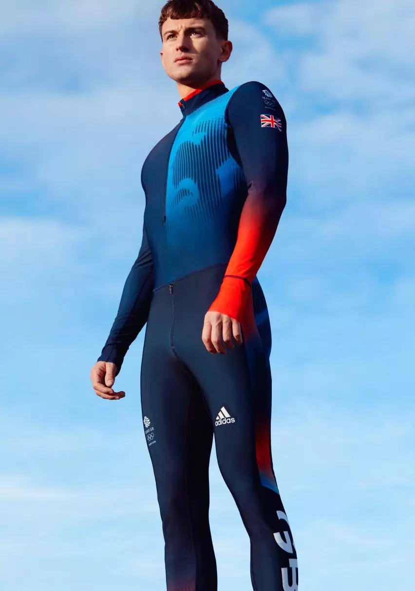 Một người đàn ông mặc đồng phục Thế vận hội mùa đông GB của Đội Adidas