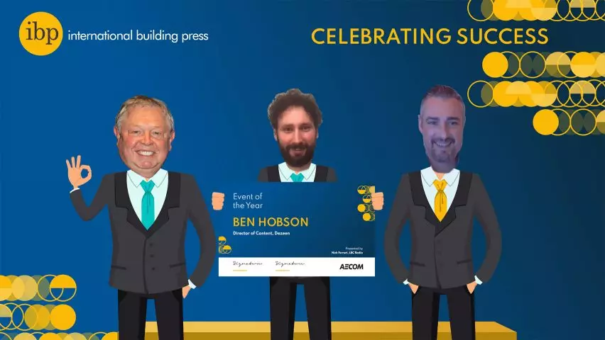 Benedict Hobson, IBP Awards 2020'de Dezeen'in Sanal Tasarım Festivali için yılın etkinliği ödülünü aldı