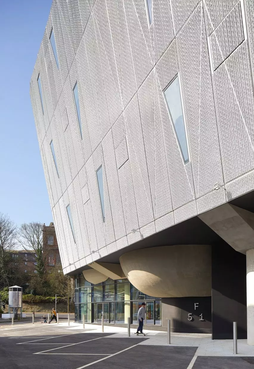 Windows of F51 multi-storey skatepark in Folkestone by Hollaway Studio