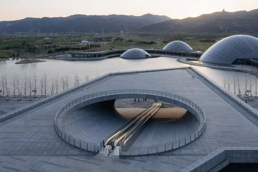 Eine Dachterrasse im Taiyuan Botanical Garden