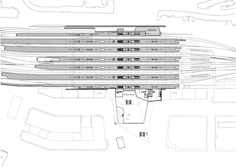 Moralo oa seteishene sa ntlafatso ea seteishene sa Rotterdam Centraal ke Benthem Crouwel Architects, MVSA Architects le West 8.