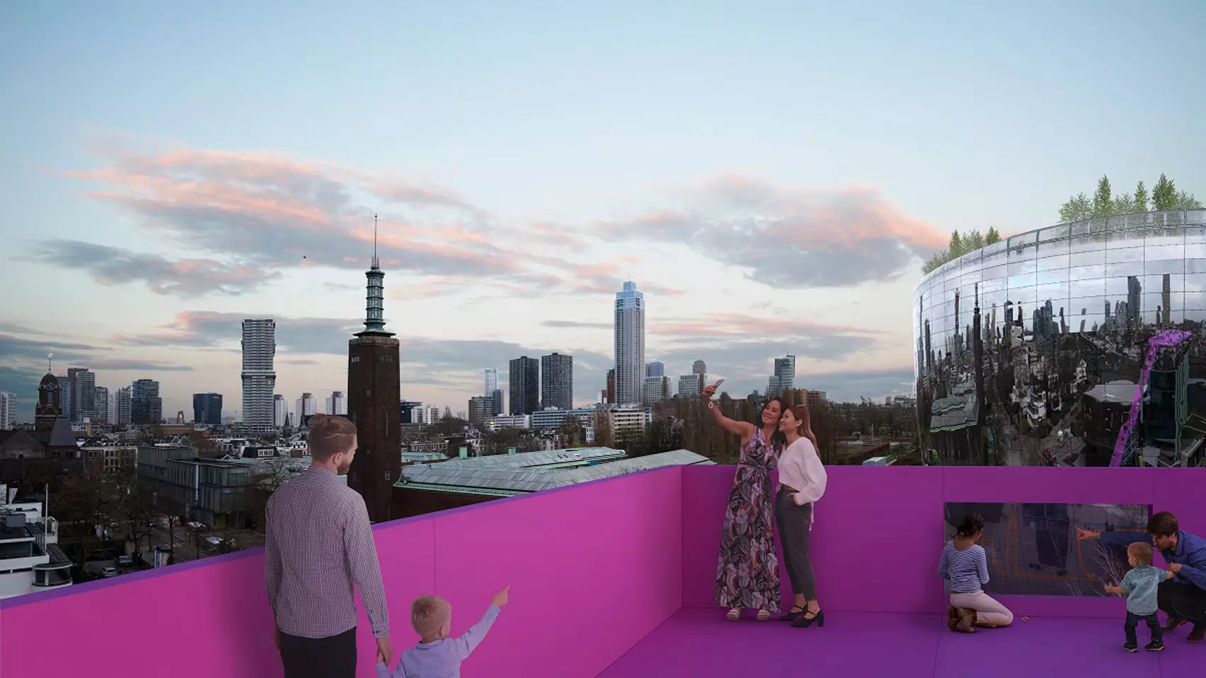 MVRDV va instala o scară roz neon The Podium pe Institutul Het Nieuwe