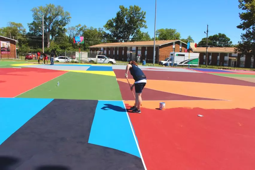 Kinloch Park Basketball Courts Väggmålning av William LaChance