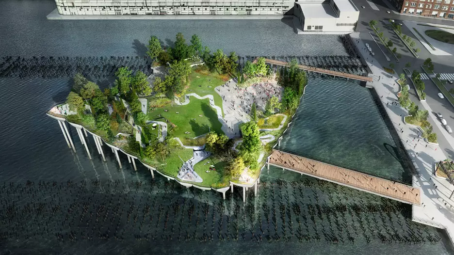 Thomas Heatherwick sika Pier 55 phezu Hudson River yaseNew York