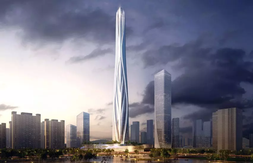 L-ogħla bini taċ-Ċina: Shenzhen-Hong Kong International Centre minn Adrian Smith + Gordon Gill Architecture