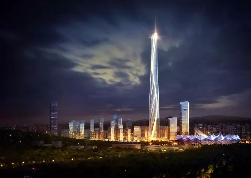 Kinas høyeste bygning: Shenzhen-Hong Kong International Center av Adrian Smith + Gordon Gill Architecture