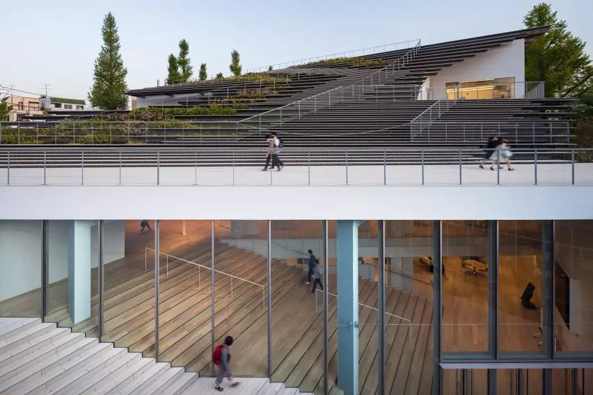 Exterior of Tokyo student hub ku Kengo Kuma & Associates