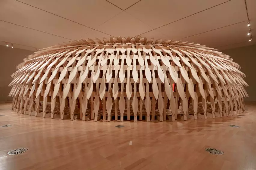 Kengo Kuma နှင့် Geoff Nees တို့၏ သစ်သား ရုက္ခဗေဒ Pavilion