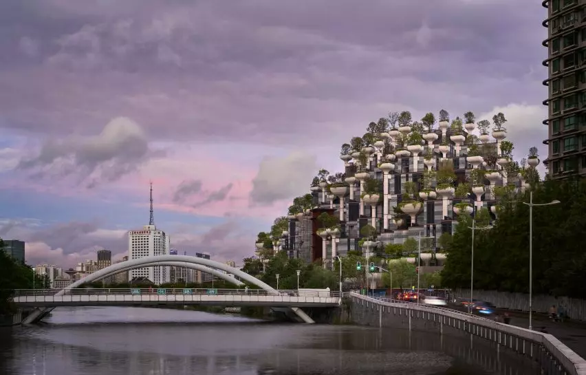 Nýjar myndir af 1.000 trjám eftir Heatherwick Studio næstum því lokið í Kína