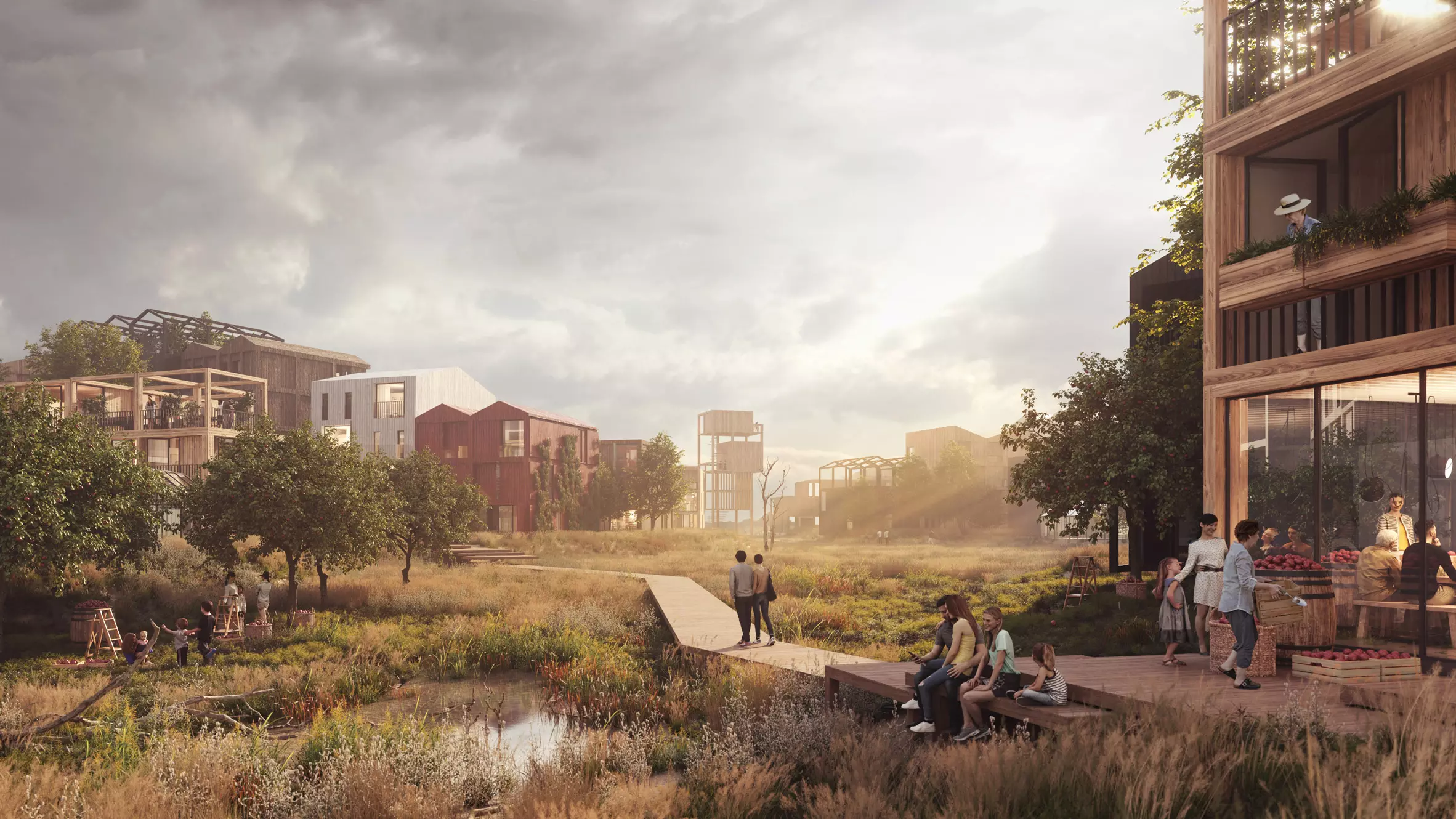 Henning Larsen mengungkapkan visual untuk "lingkungan kayu pertama" di Kopenhagen