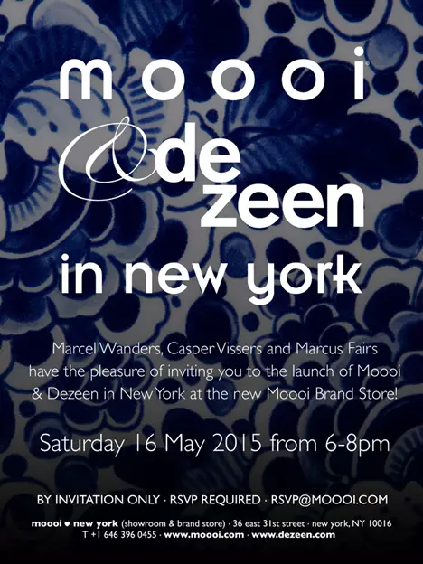 Invitation à la soirée de lancement de Dezeen et Moooi à New York