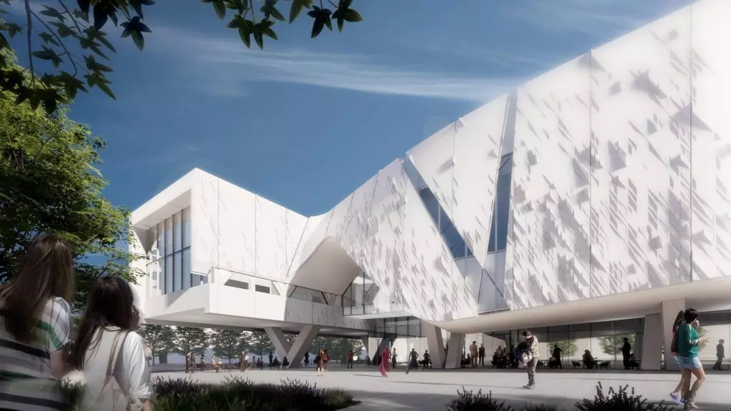 Morphosis ontwerp Athenæum kulturele distrik aan die Universiteit van Texas