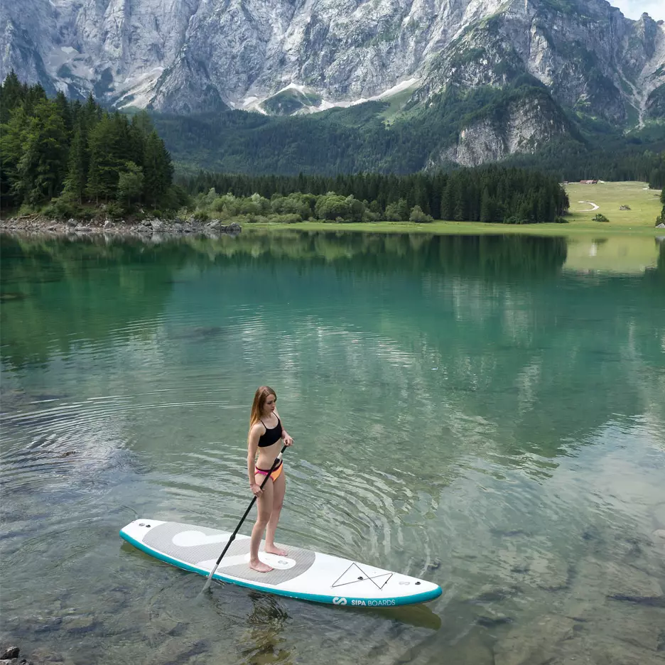 Selbstopblaasbar elektresch Paddleboard vu SipaBoards