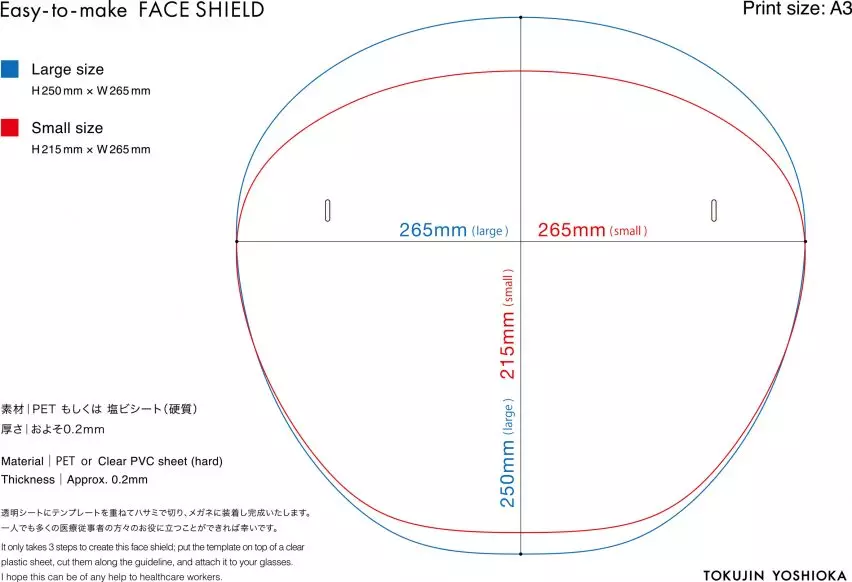 Tokujin Yoshioka comparteix una plantilla de tres passos per als protectors facials d'emergència