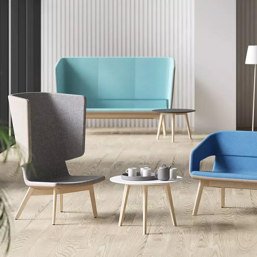 Narbutas için Christina Strand ve Niels Hvass tarafından tasarlanan Twist & Sit Yumuşak sandalyeler
