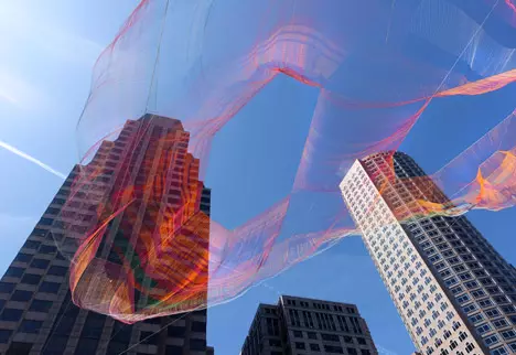 Com si ja fos aquí instal·lació de Boston de Janet Echelman