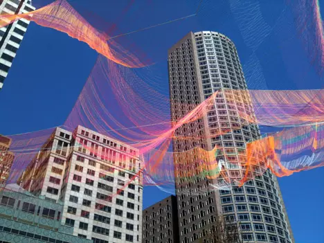 Com si ja fos aquí instal·lació de Boston de Janet Echelman