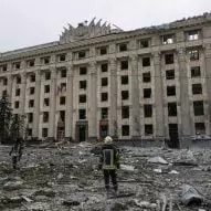 Edificio del ayuntamiento en Kharkiv