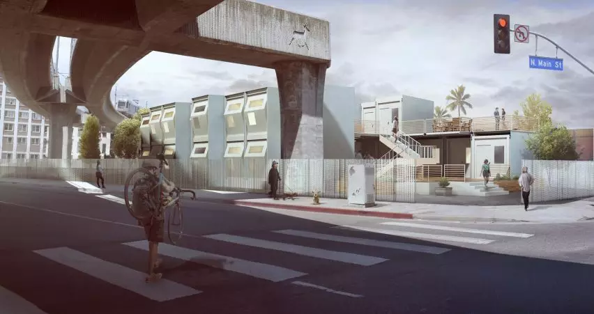 Homes for Hope est une solution de logement pour sans-abri pour Los Angeles par le studio d'architecture MadWorkshop qui vise à combler le fossé entre la vie dans la rue et le logement permanent.