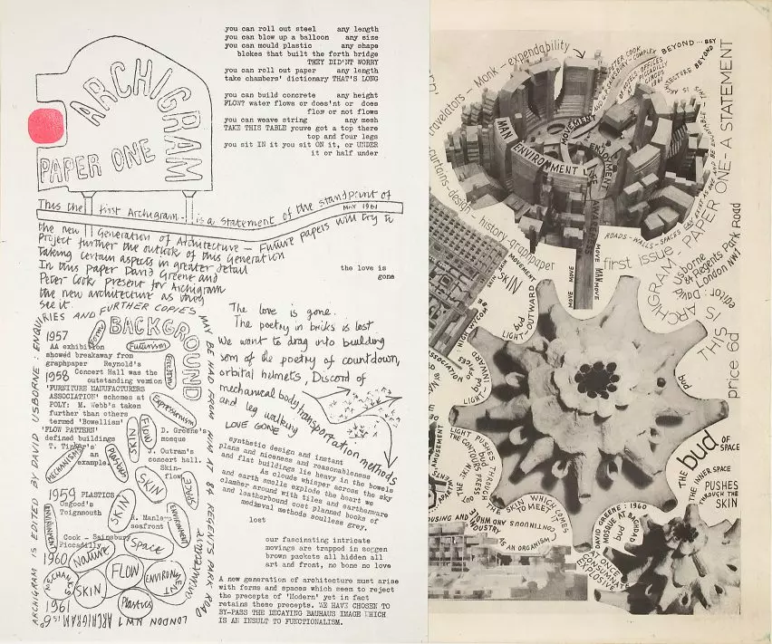 A primeira edição da revista Archigram foi publicada em 1961