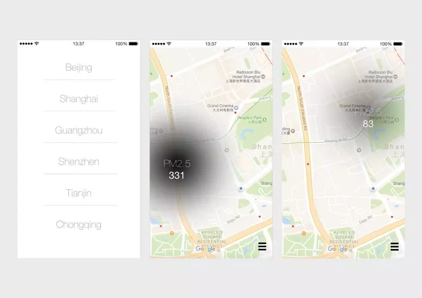 Додаток для Pollution Ranger і Smog Shade від Huachen Xin відстежує та візуалізує якість повітря в містах