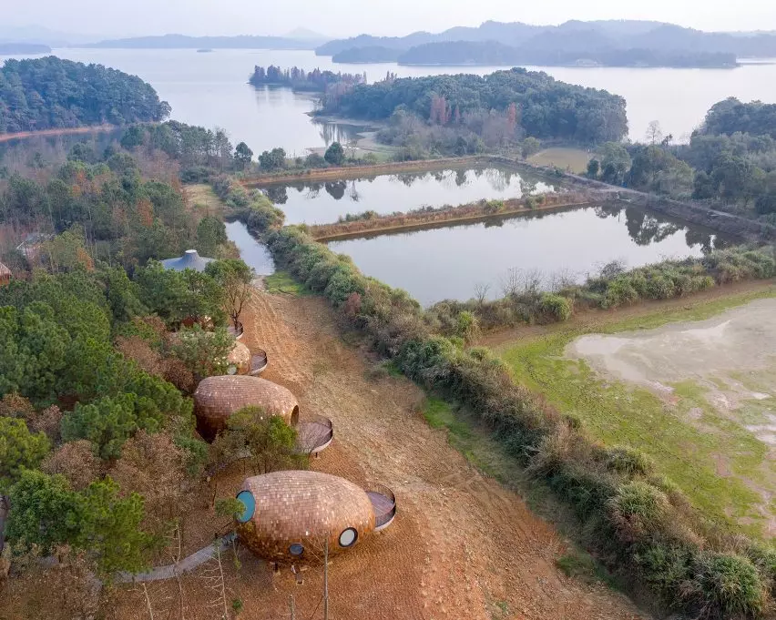 Een luchtfoto van het Tree Wow hotel in China