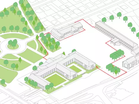 dezeen_Gymnasium និង Town Hall esplanade ដោយ LAN Architecture_Axonometric