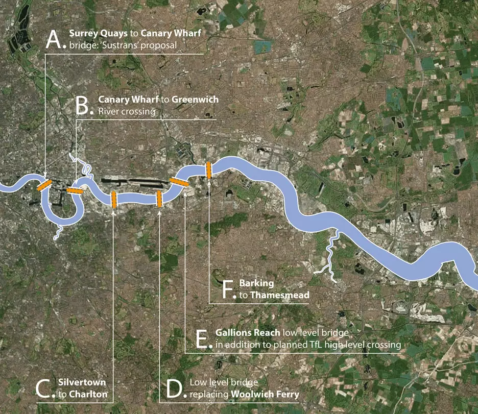 Travesías do río Farrells ao leste de Londres