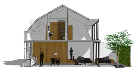 8A Architecten gyara gidan tare da haɗe-haɗen matakala da gado mai matasai