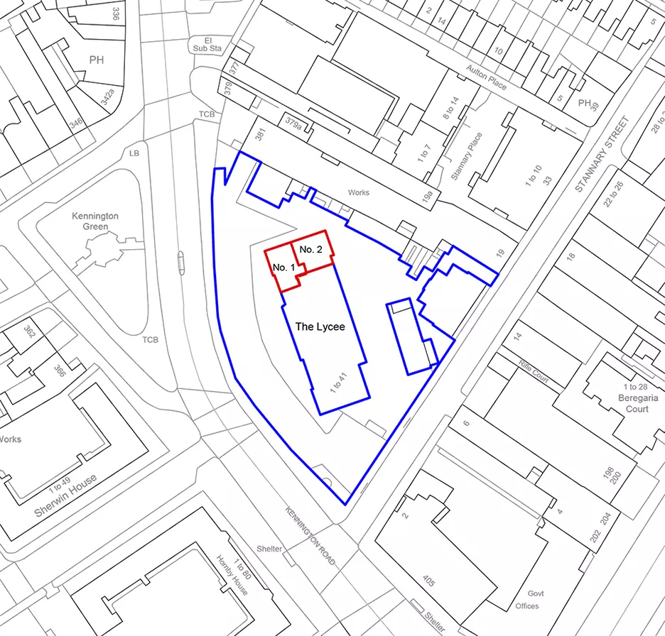 Site plan sa The Lycée ni Knox Bhavan Architects, usa ka residential renovation ug conversion sa London, UK