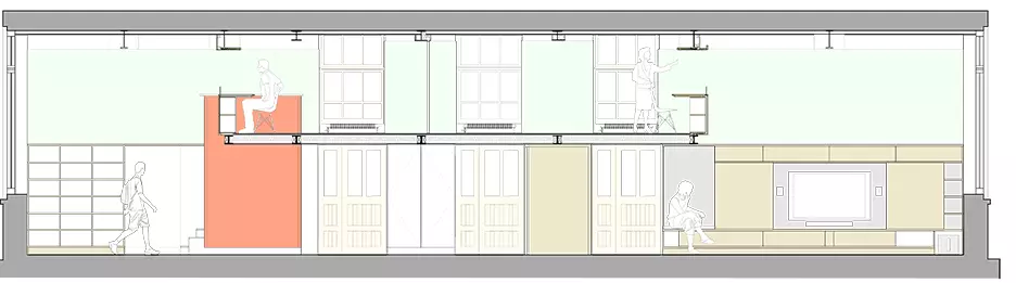 Seksyon sa The Lycée ni Knox Bhavan Architects, usa ka residential renovation ug conversion sa London, UK