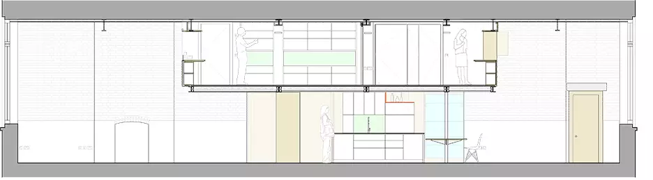 Seção do Lycée por Knox Bhavan Architects, uma reforma e conversão residencial em Londres, Reino Unido