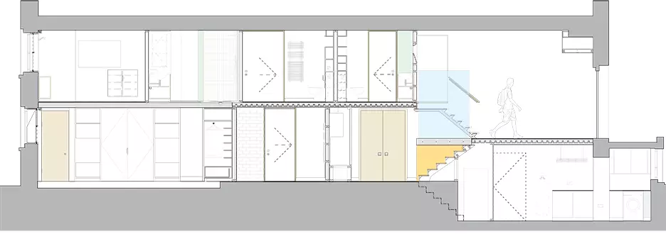 Knox Bhavan Architects-en The Lycée sekzioa, Londresen, Erresuma Batuan, egoitza berritzeko eta bihurtzeko