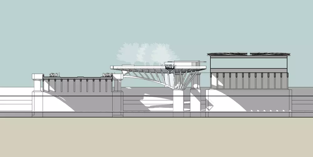 Crispin Wride dévoile une proposition alternative pour un pont de jardin à Blackfriars, comprenant une série d'îlots de jardin