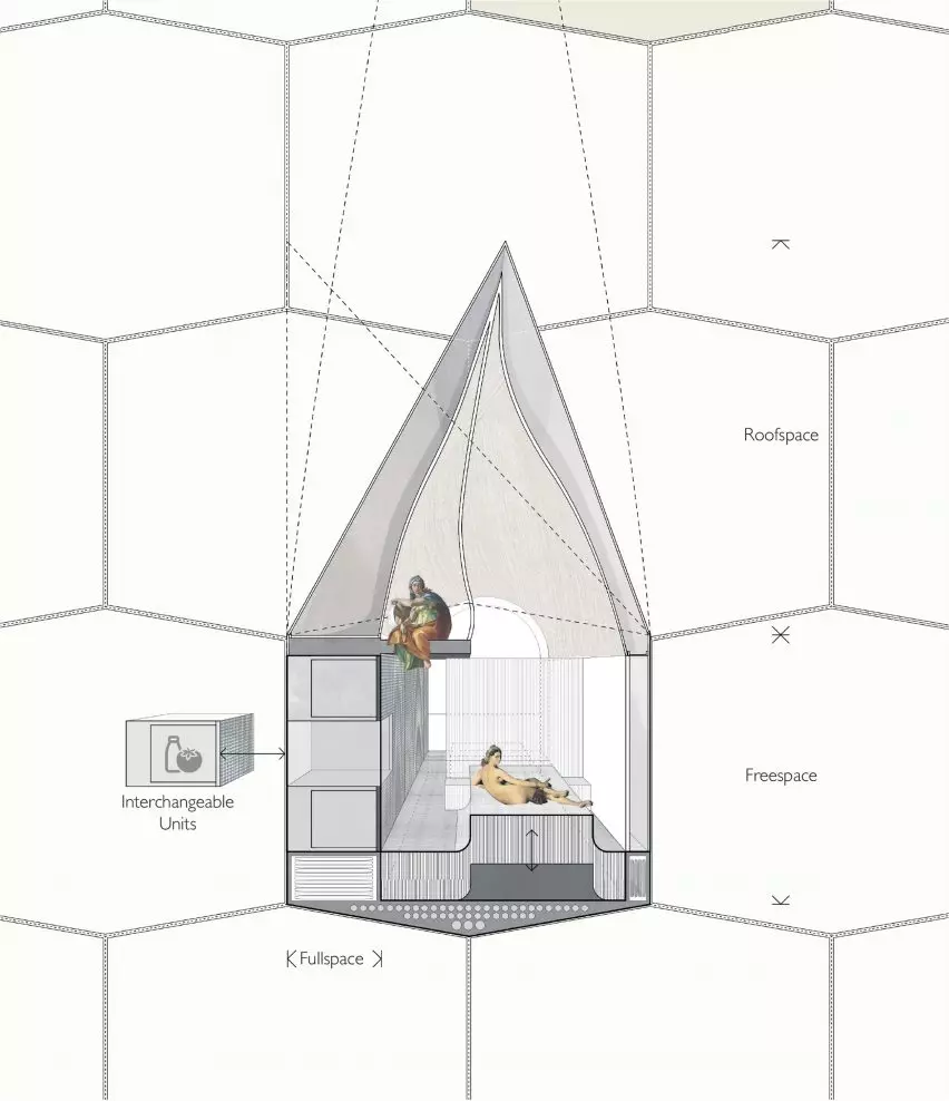 Konsep rumah terbang Hour Glass oleh Studio McLeod dan Ekkist