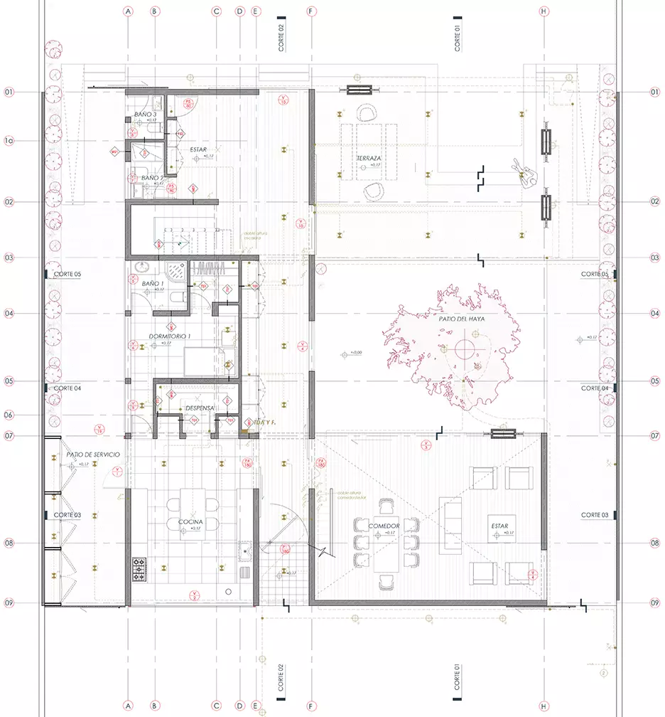 Plan parteru Domu LG autorstwa Gregorio Brugnoli Errázuriz