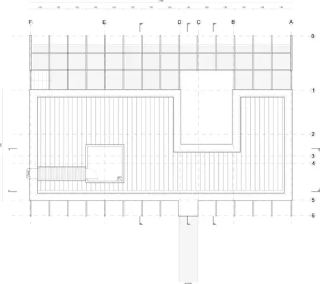 Plán střechy domu Tunquen od Mas Fernandez Arquitectos