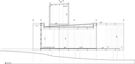 Sectie twee van Tunquen House door Mas Fernandez Arquitectos