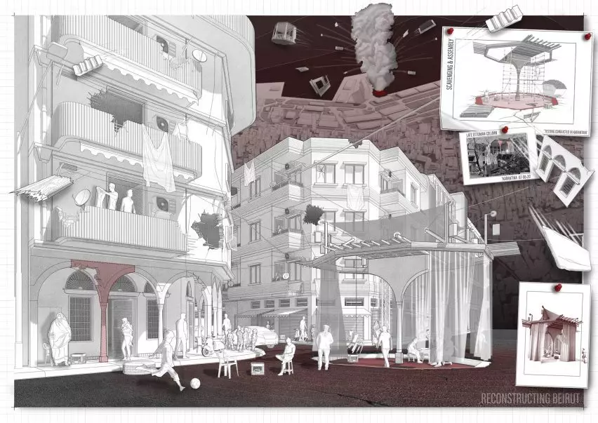 Unha ilustración arquitectónica de Beirut