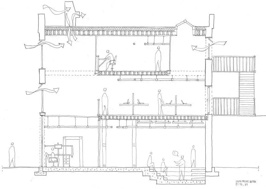 Unha ilustración arquitectónica dunha casa