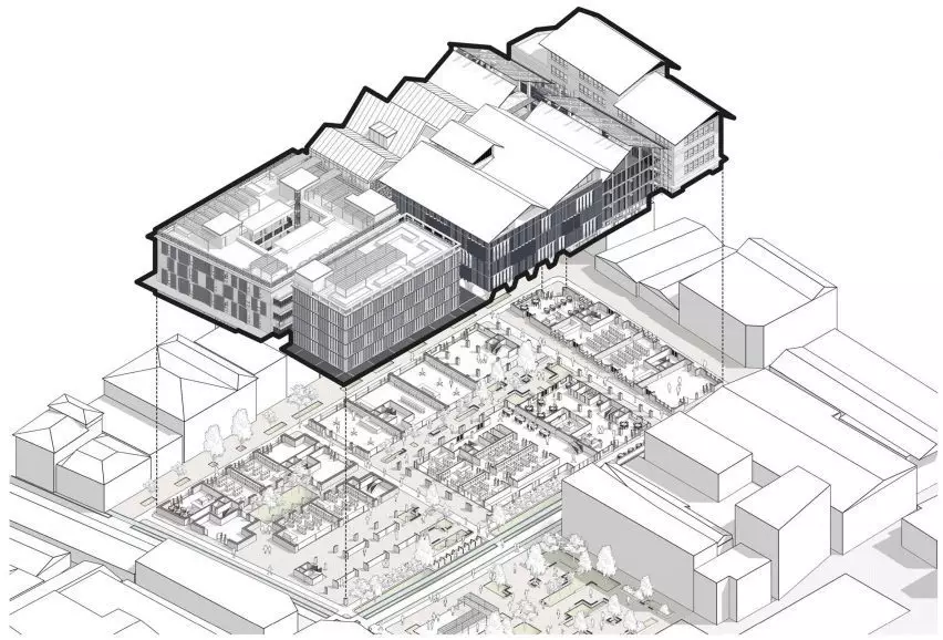 Een model van een architectonisch complex in India