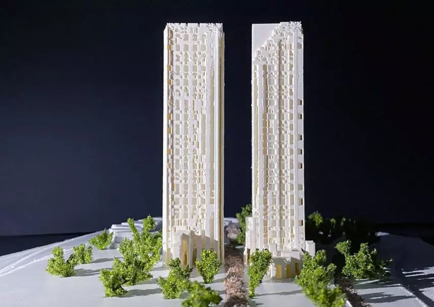 Architecturale modellen van wolkenkrabbers