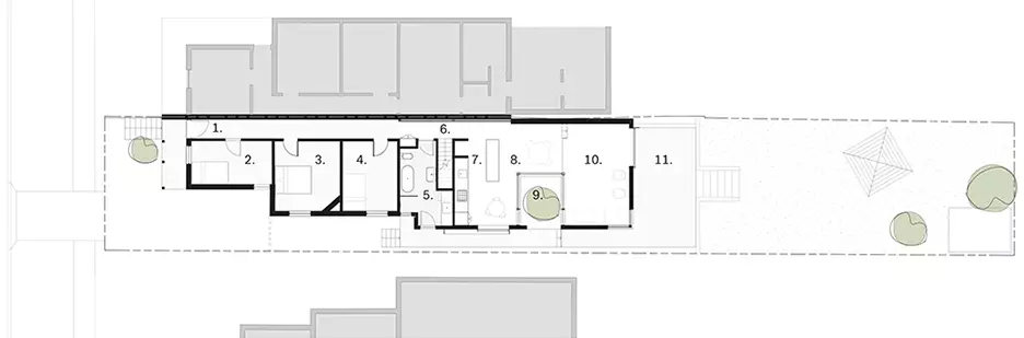 Ausgeschniddene Daachhaus vu Scale Architecture