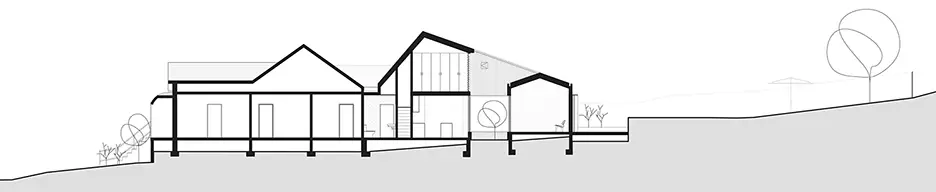 Ausgeschniddene Daachhaus vu Scale Architecture